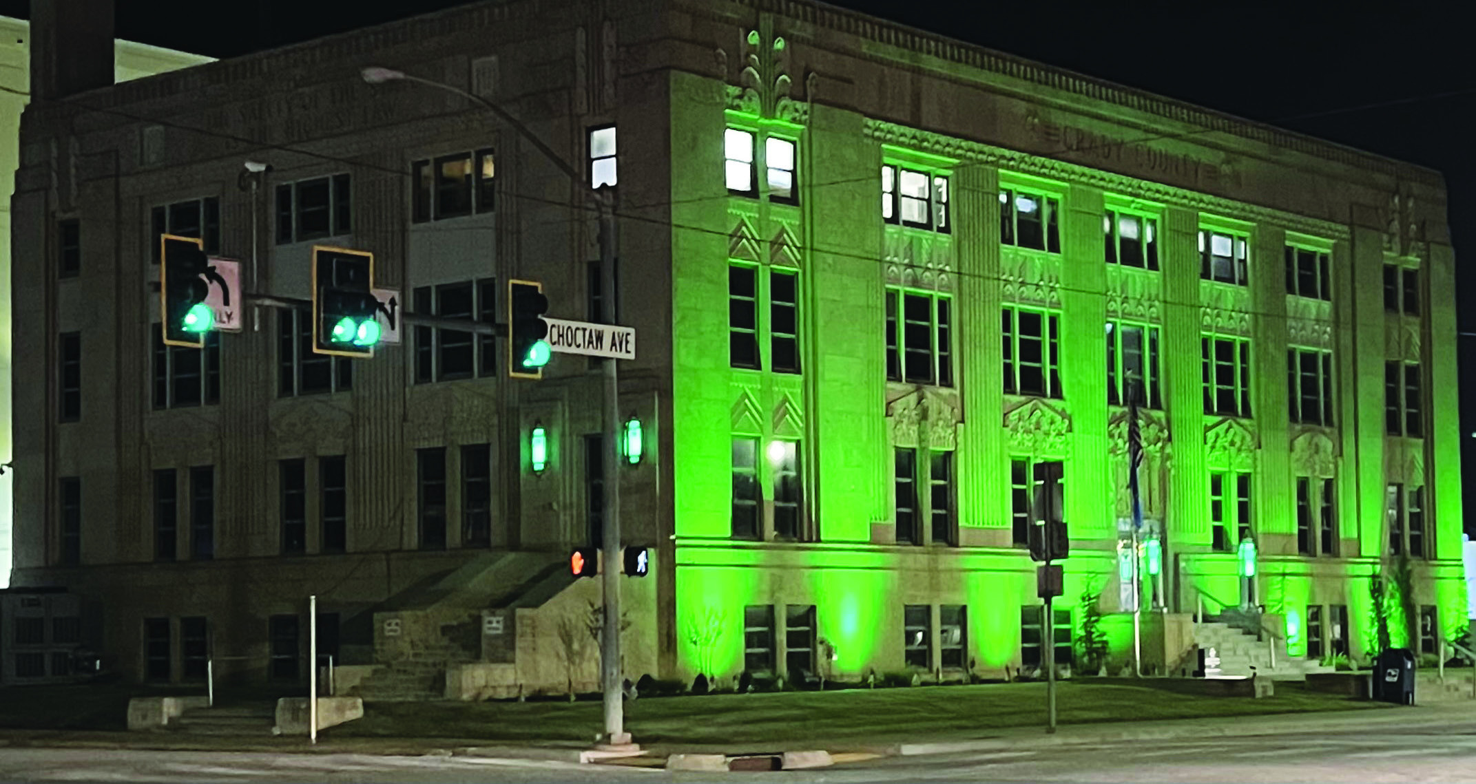 The Grady County Courthouse was illuminated in green Nov. 4-11 in ...